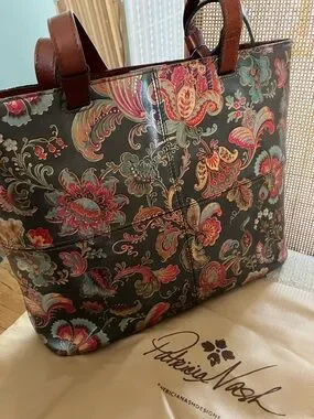 Patricia Nash | Bags | Patricia Nash Luna Leather Tote With Allover ...